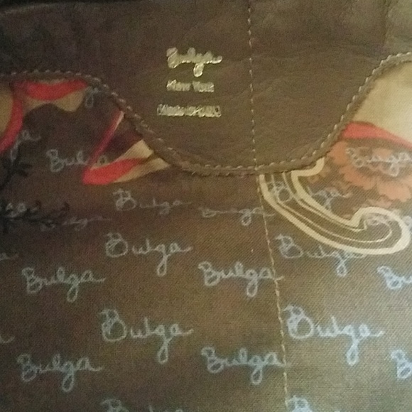 BULGA | Bags | Taupe Leather Bulga Large Shoulder Bag | Poshmark